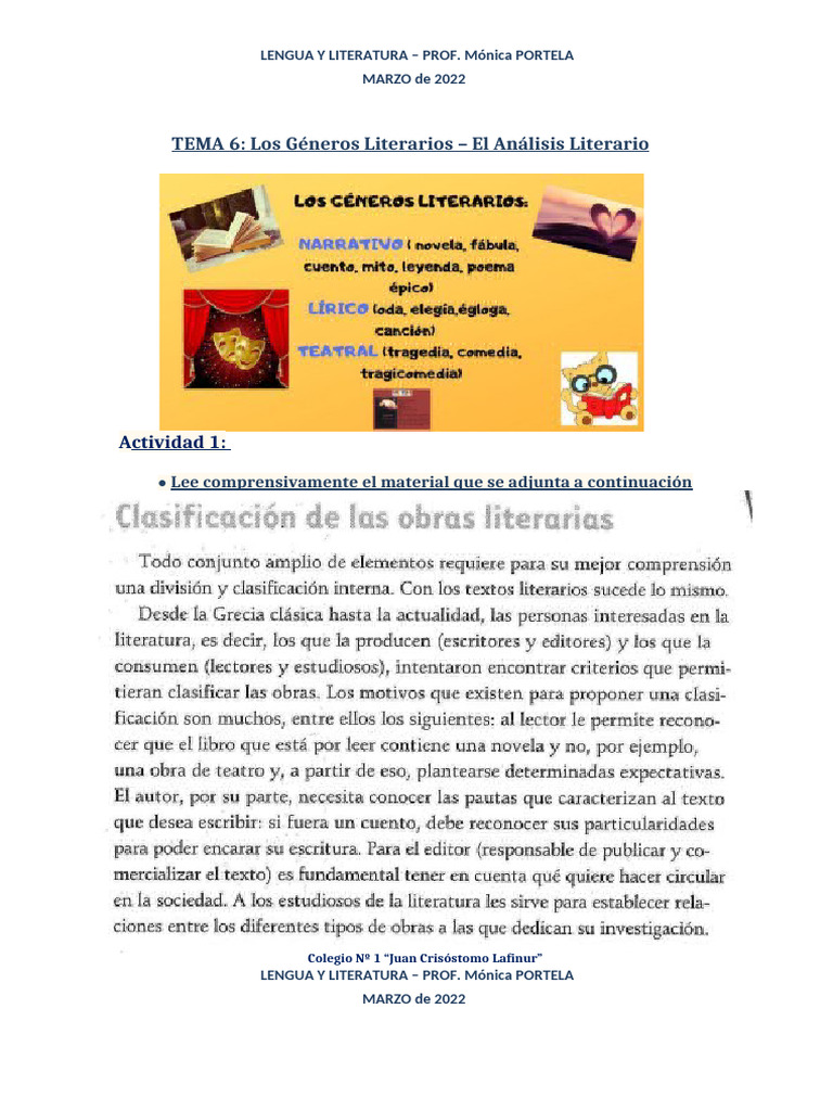 Análisis de Géneros Literarios y Tendencias | PDF | Autor | Las artes