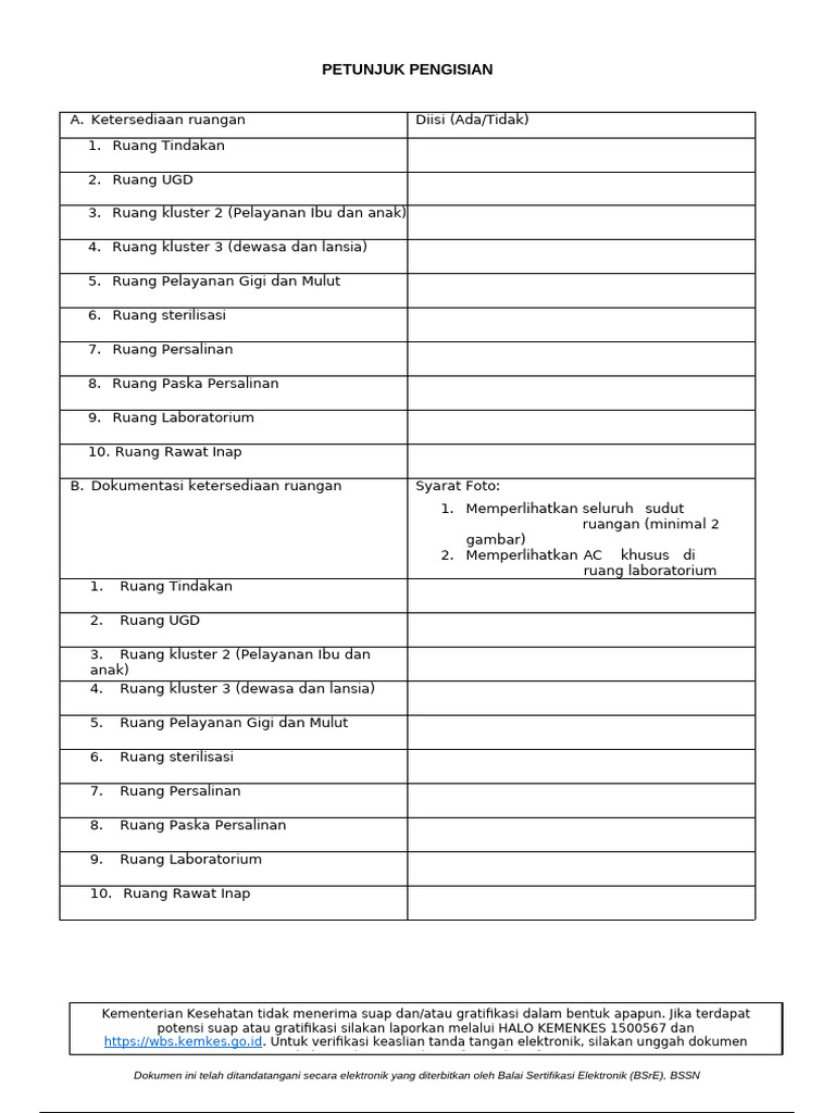 Form Petunjuk Pengisian | PDF