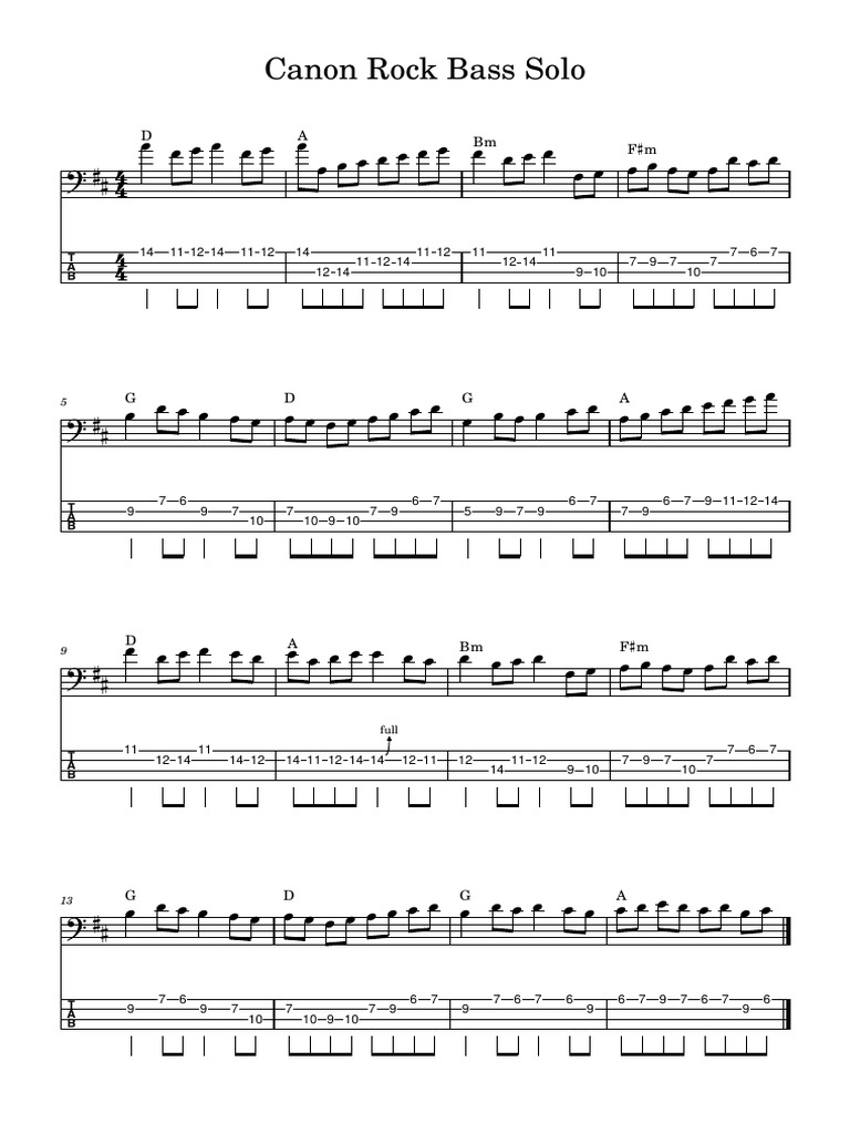 Canon Bass Solo Tab | PDF
