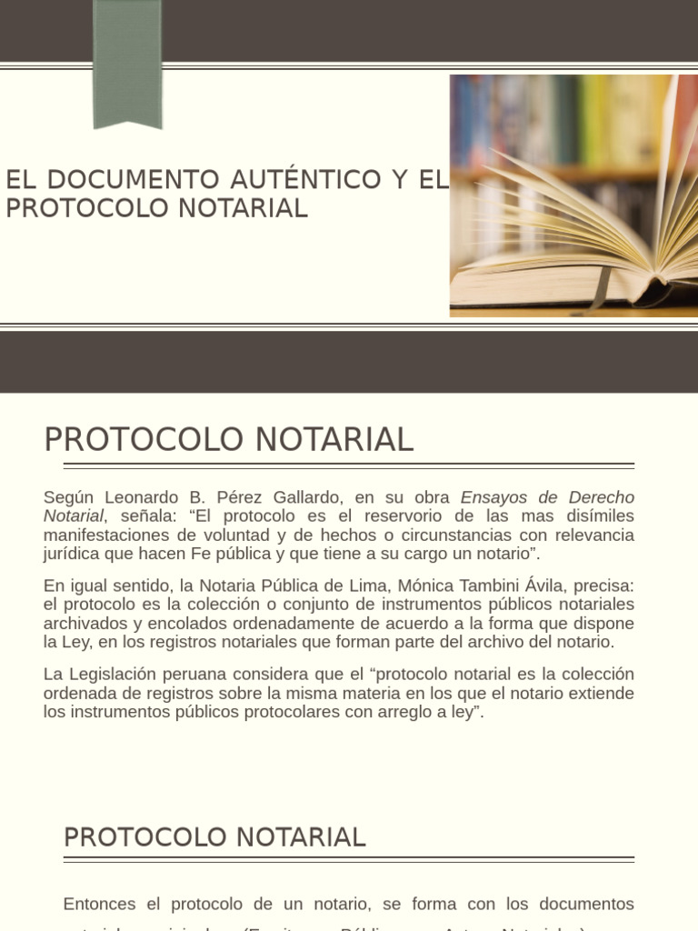 Semana II - El Documento Autentico y El Protocolo Notarial | PDF