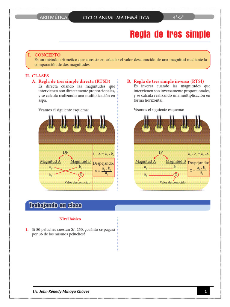 4°-5° Prim Regla de Tres Simple | PDF