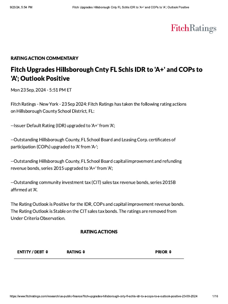 Fitch Rating 2024 | PDF