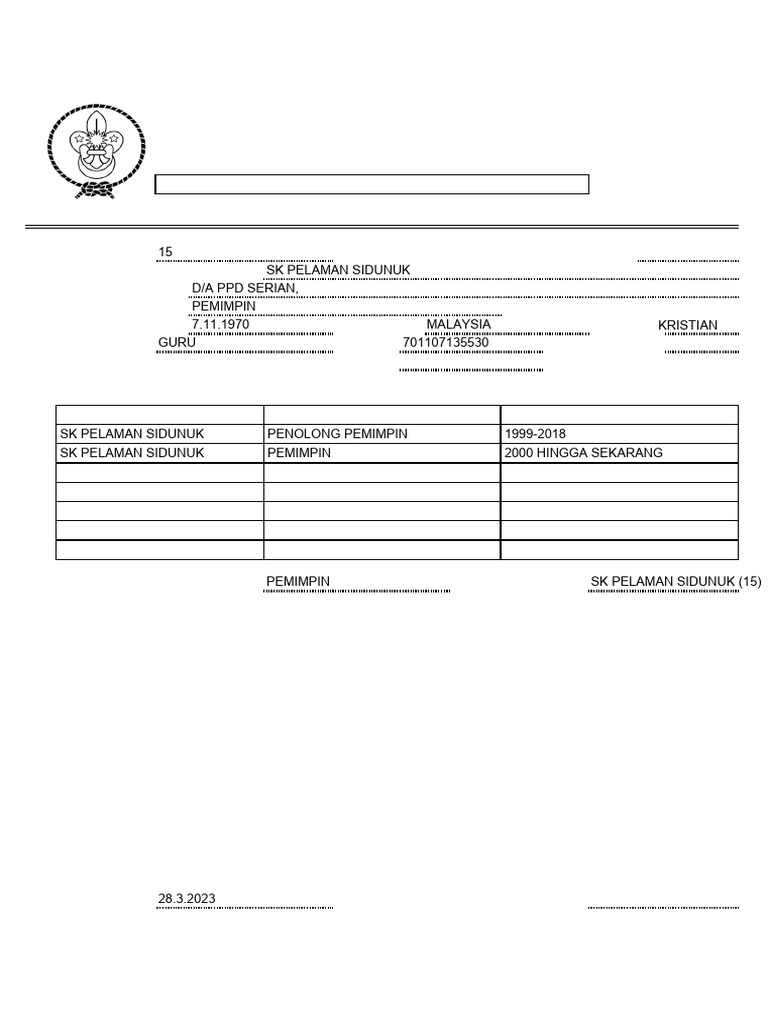Borang PPM-9 (A) | PDF | Outdoor Recreation | Scouting
