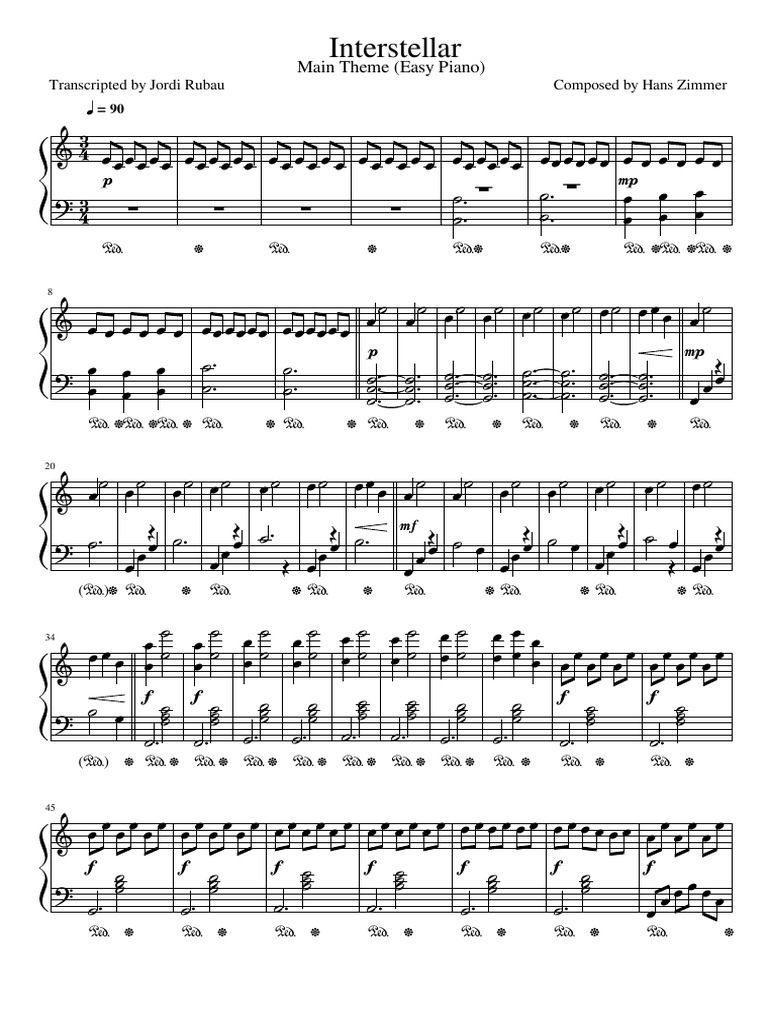 Interestellar Theme and Variations Hans Zimmer Interestellar Main Theme ...