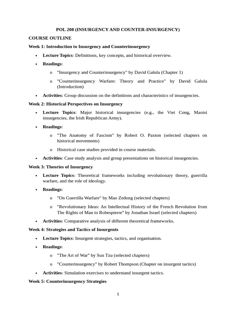 Insurgency & Counterinsurgency | PDF