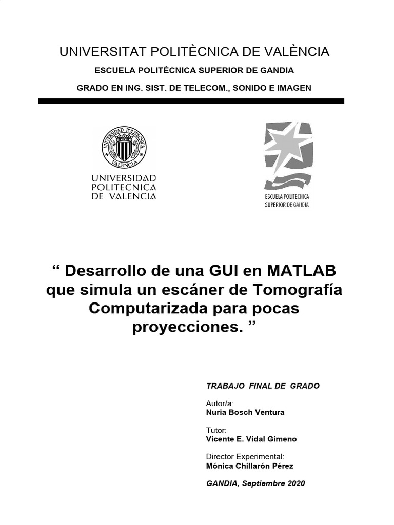 Bosch - Desarrollo de Una GUI en MATLAB Que Simula Un Escáner de Tomografía Computarizada para ...