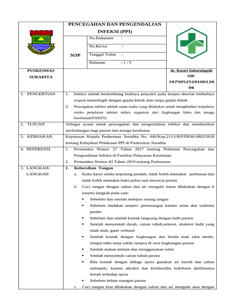 Sop Pelaksanaan Ppi | PDF