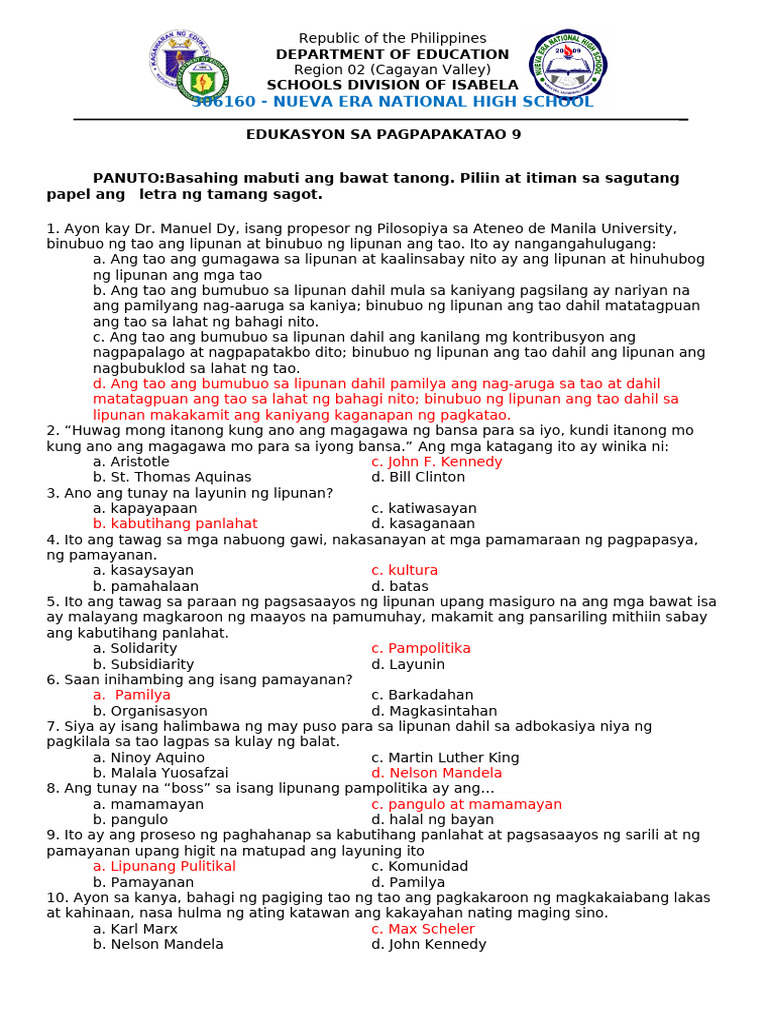 Esp 9 - 1ST Quarter | PDF