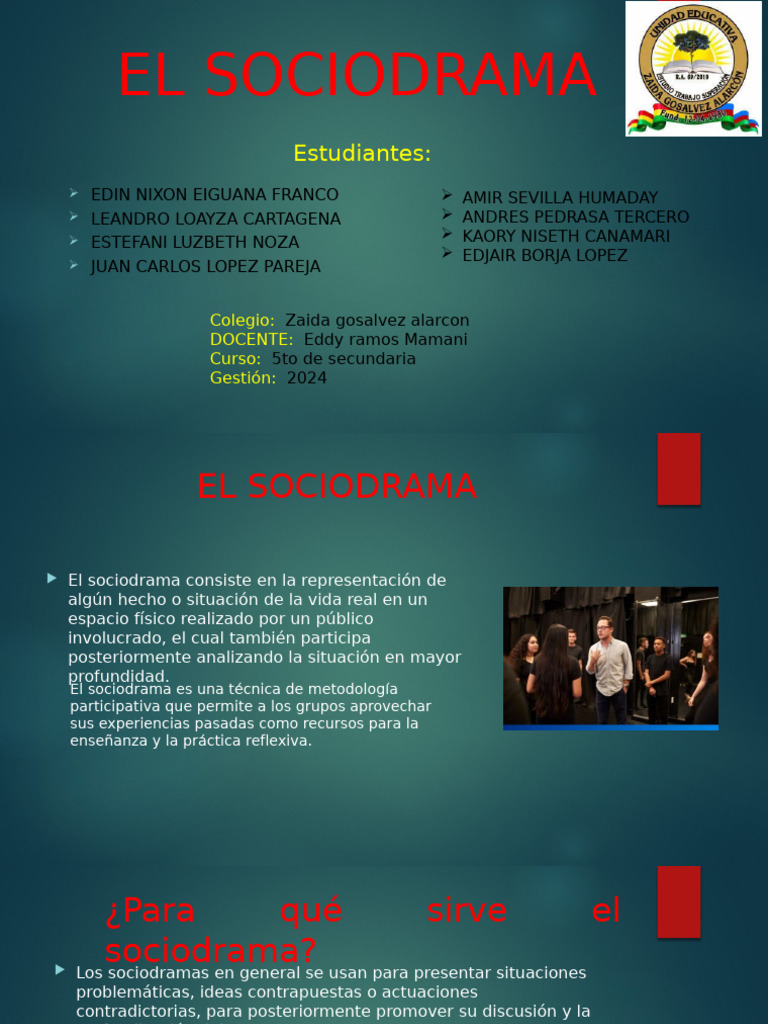 El Sociodrama Diapositiva | PDF