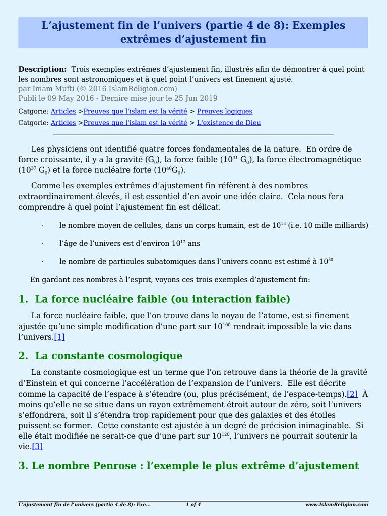 Fine-Tuning of The Universe Part 4 of 8 10523 FR | PDF