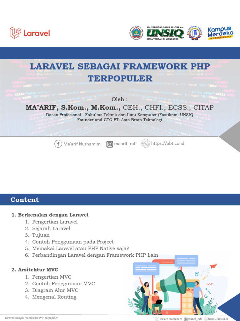 Mengenal Framework PHP Laravel | PDF