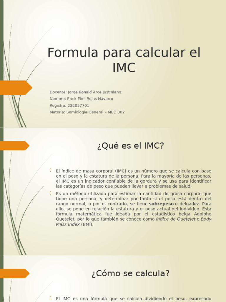 Formula para Calcular El IMC | PDF