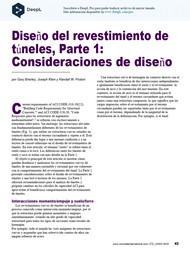 Tunnel Lining Design, Part 1 Es | PDF