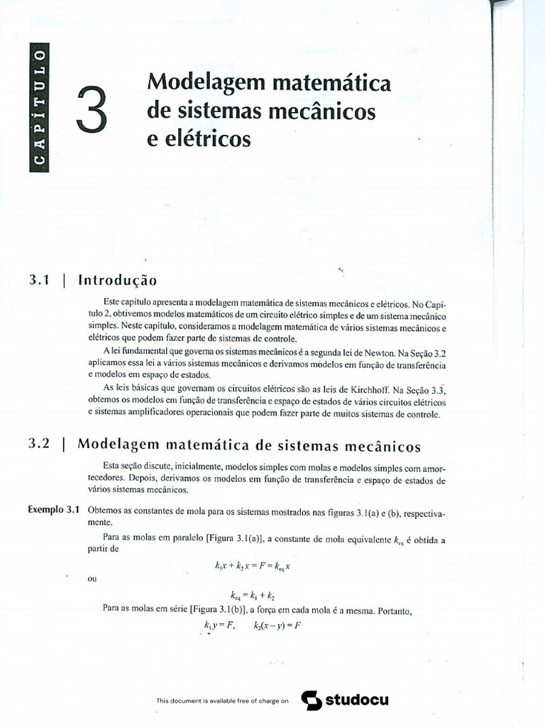 Capitulo 03 Modelagem Matematica de Sistemas Mecanicos e e | PDF