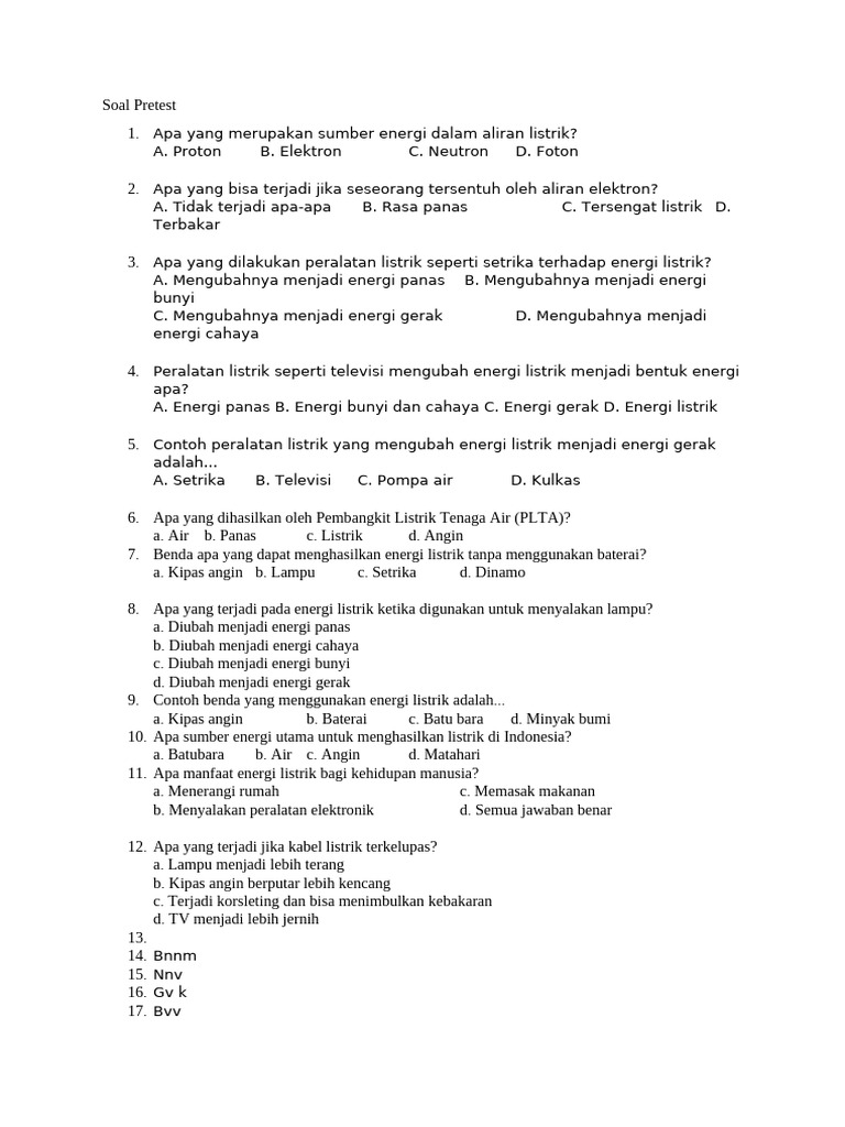 Soal Pretest | PDF
