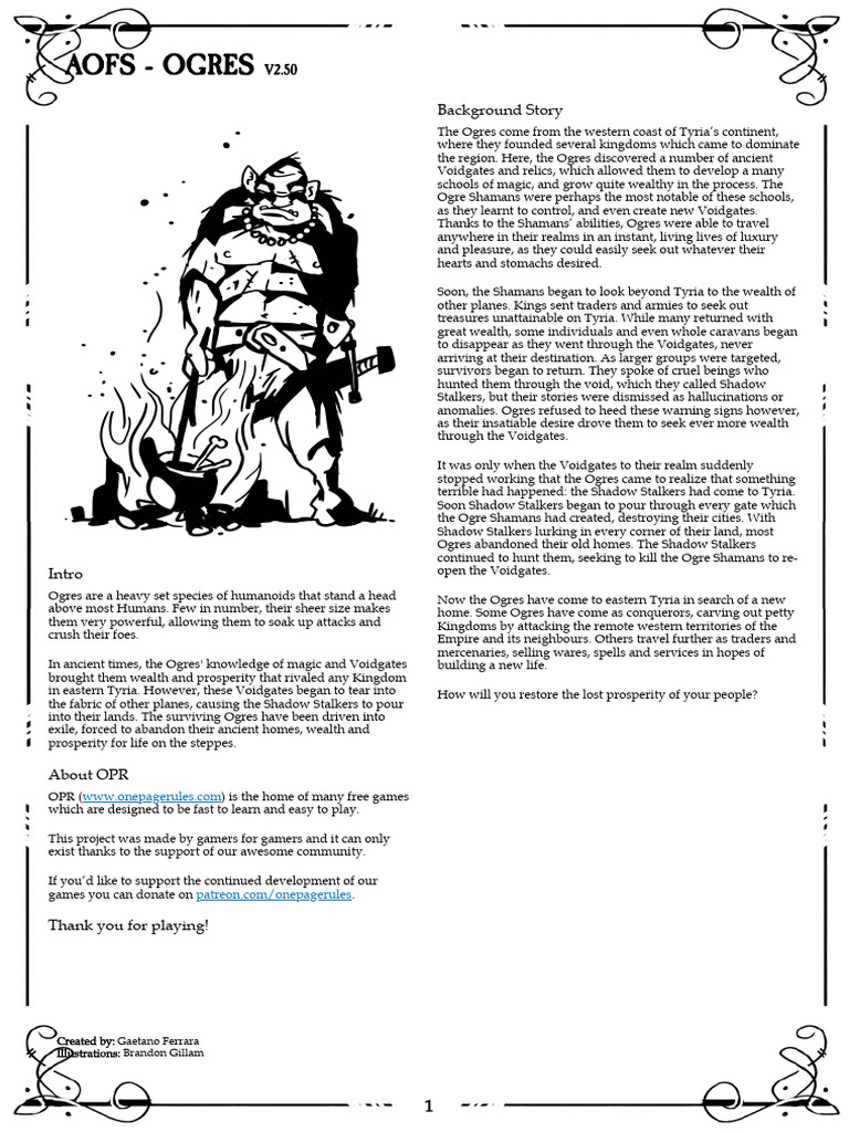 AOFS - Ogres v2.50 | PDF