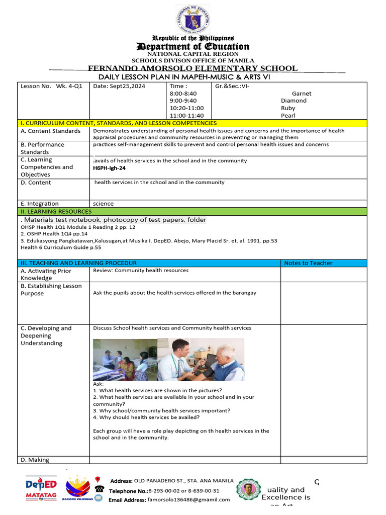 DLP Mapeh Sept.25 | PDF