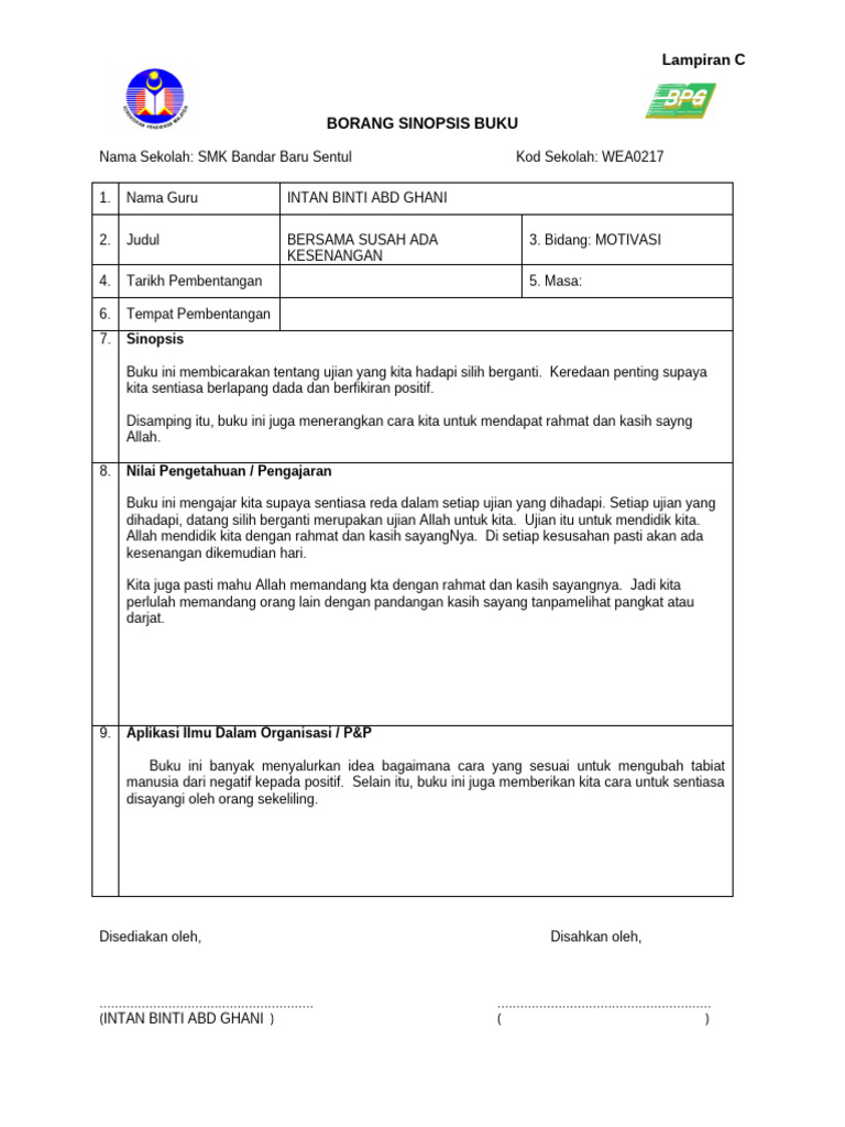 Sinopsis Buku SPLKPM 2024 | PDF