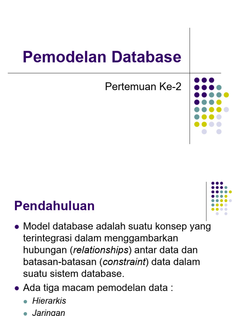 Pertemuan Ke-2 Pemodelan Database | PDF