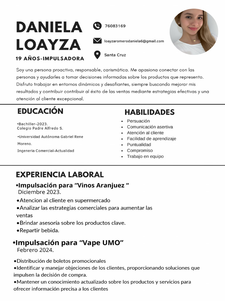 Daniela Loayza-Impulsadora CV | PDF