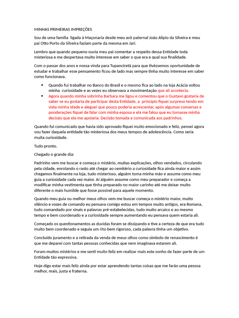 Trabalhos Maçonaria | PDF