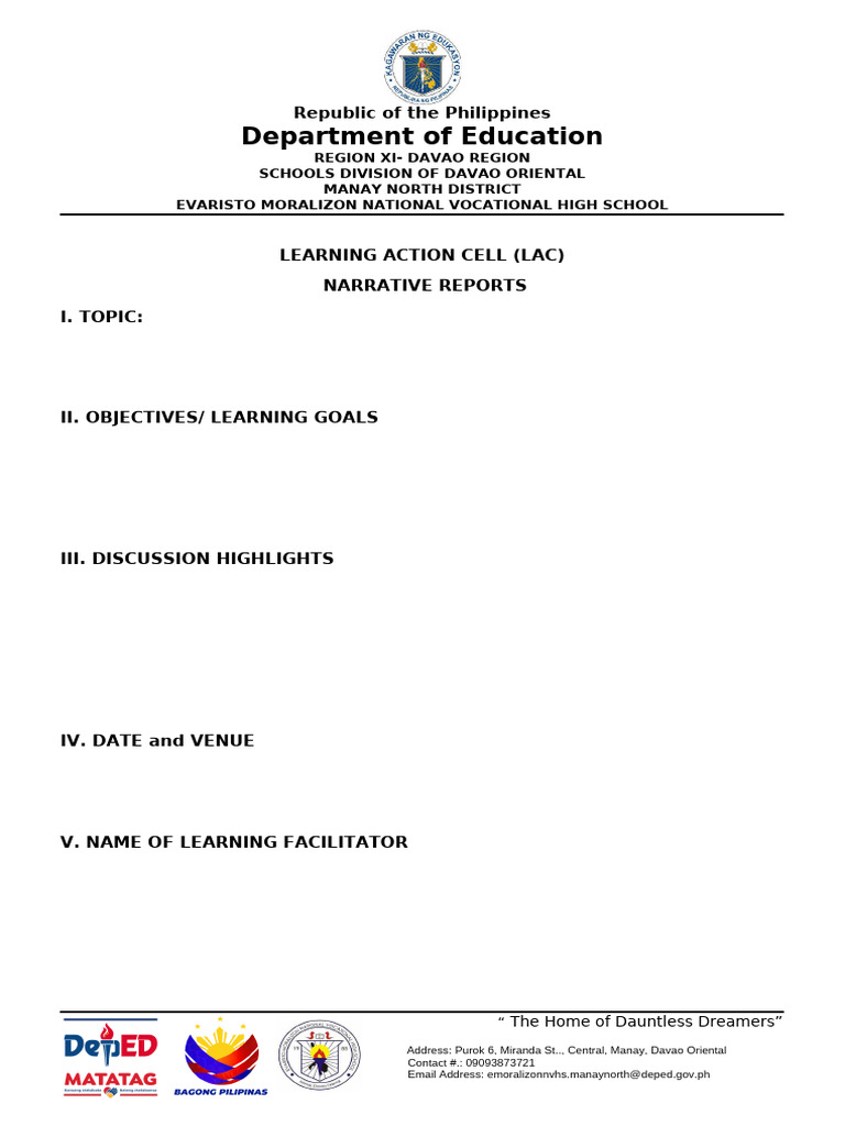Encl.-5-LAC-Narrative-Reports-LAC-Coordinator - Blank | PDF