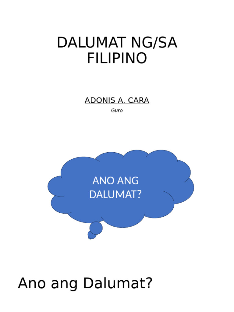 Aralin 1 Dalumat Sa Filipino1 | PDF