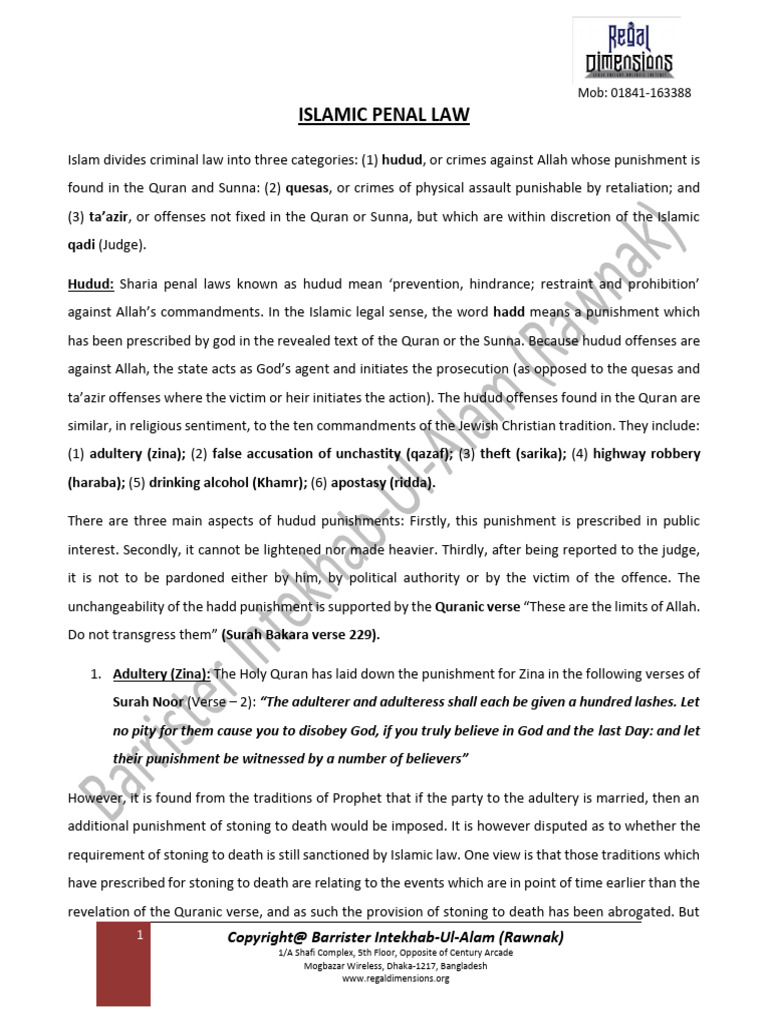 Reinterpreting The Islamic Penal Code – HARO