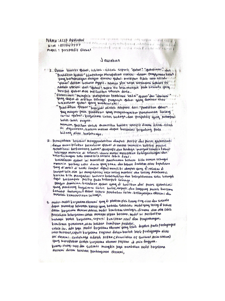 Tugas1 Prespektif Global | PDF