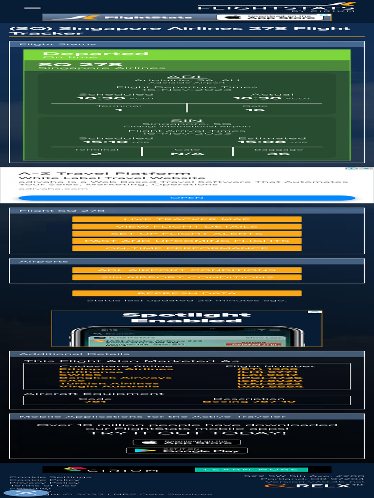 SQ278 - Singapore Airlines SQ 278 Flight Tracker | PDF
