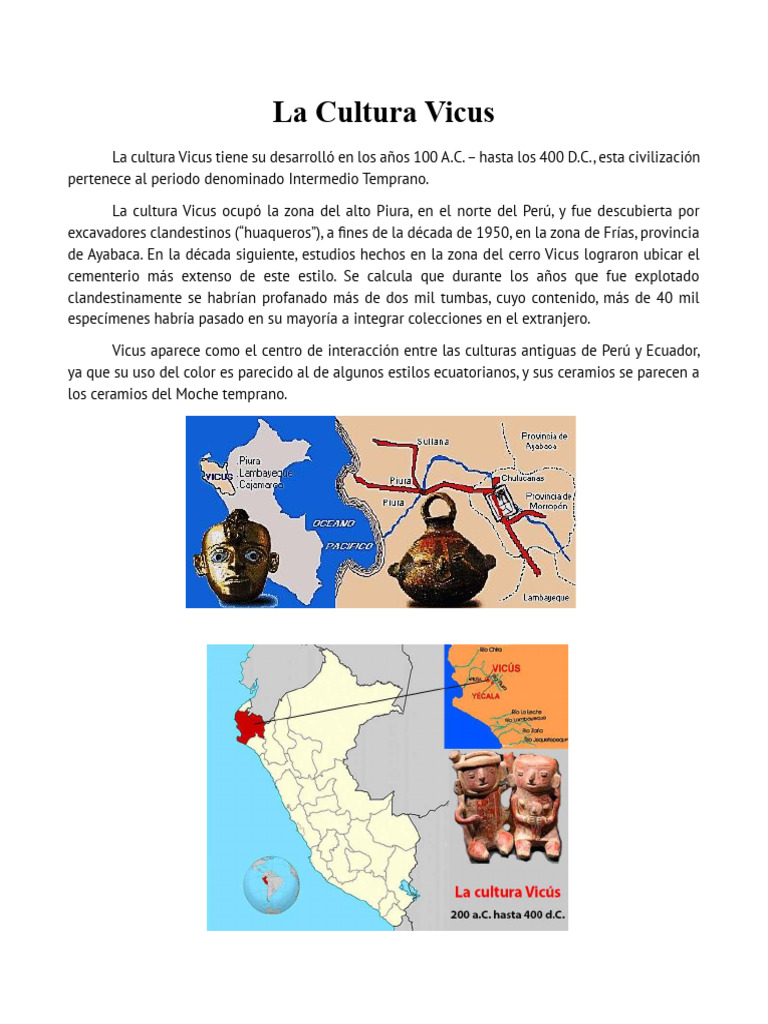 Cultura Vicus: Historia y Sociedad | PDF