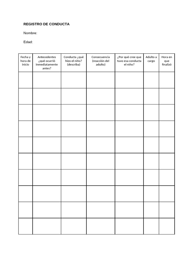 Registro de Conducta | PDF