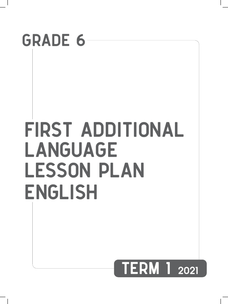 Grade 6 EFAL Term 1 Lesson Plan | PDF | Vocabulary | Learning