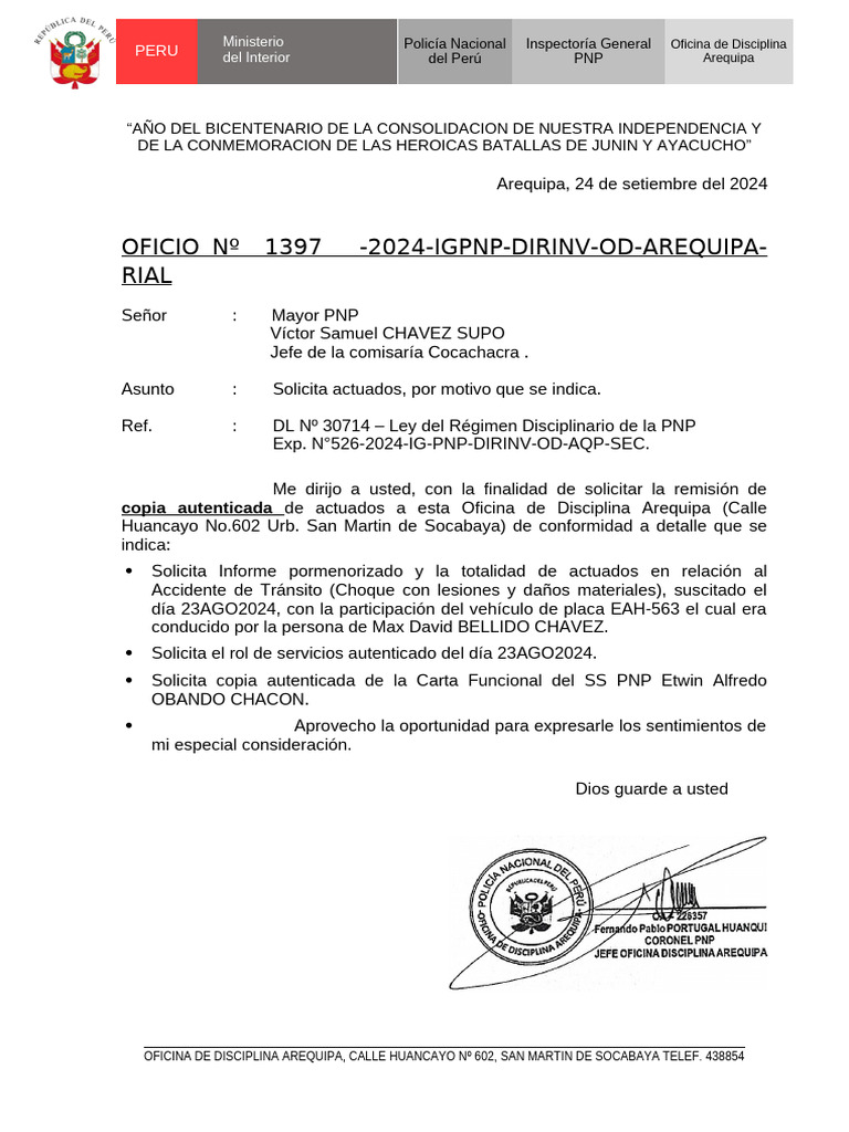 Oficio N°792-2023 | PDF