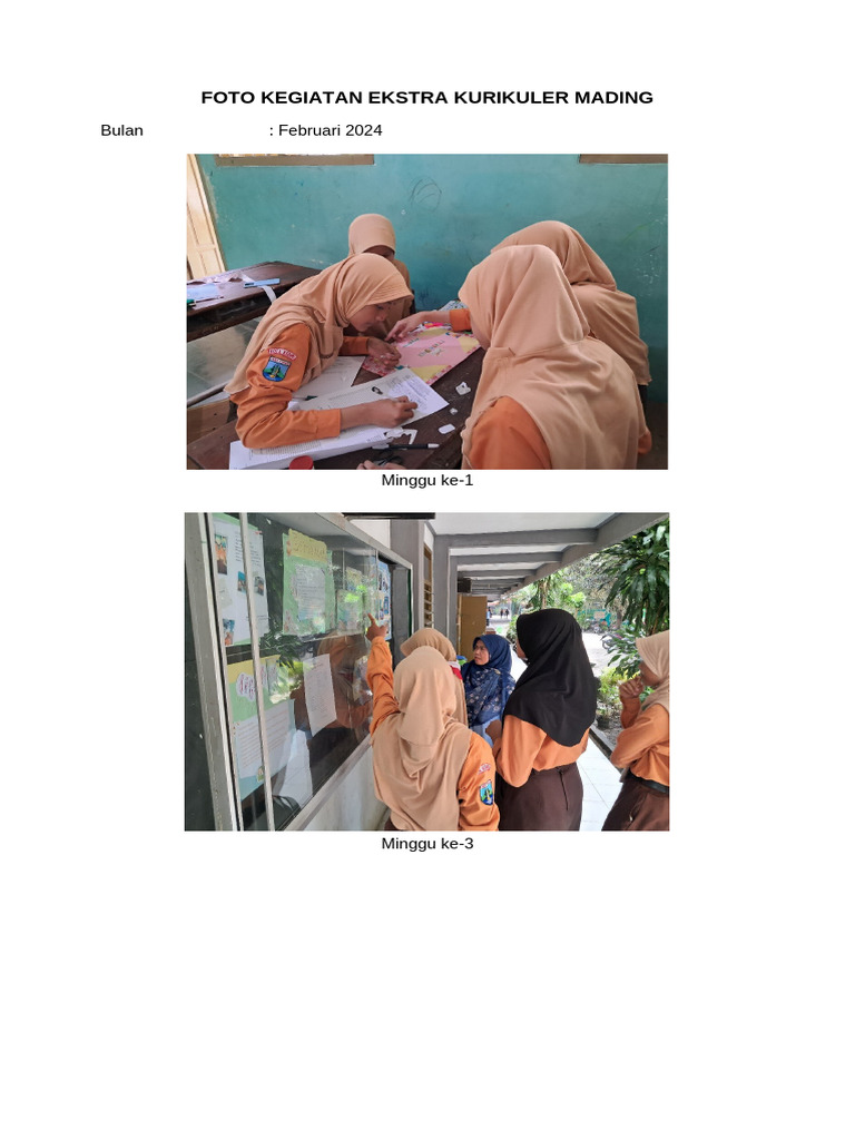 Laporan Foto Mading Feb 2024 | PDF