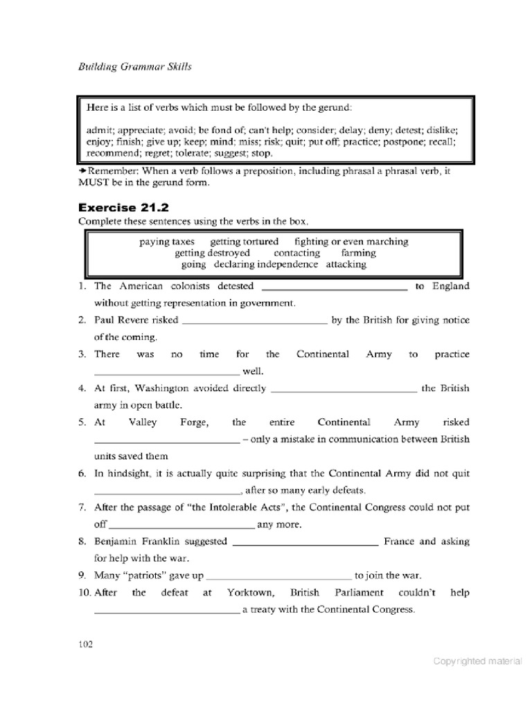 Grammar Gerunds and Infinitives 3 | PDF