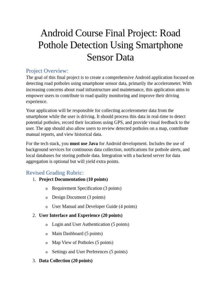 Android Course Final Project - 2024 | PDF