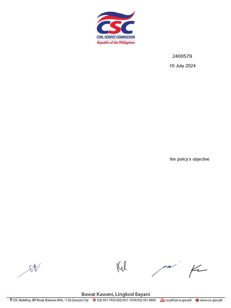 CSC Resolution No. 2400579 Dated 10 July 2024 IG FWA | PDF