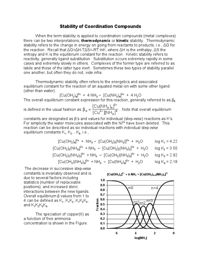 Complex Stability | PDF | Coordination Complex | Chelation
