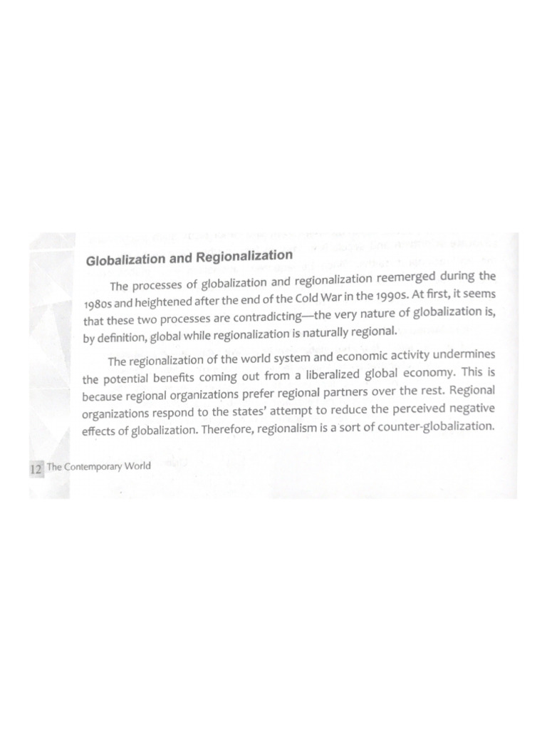 Globalization and Regionalization | PDF