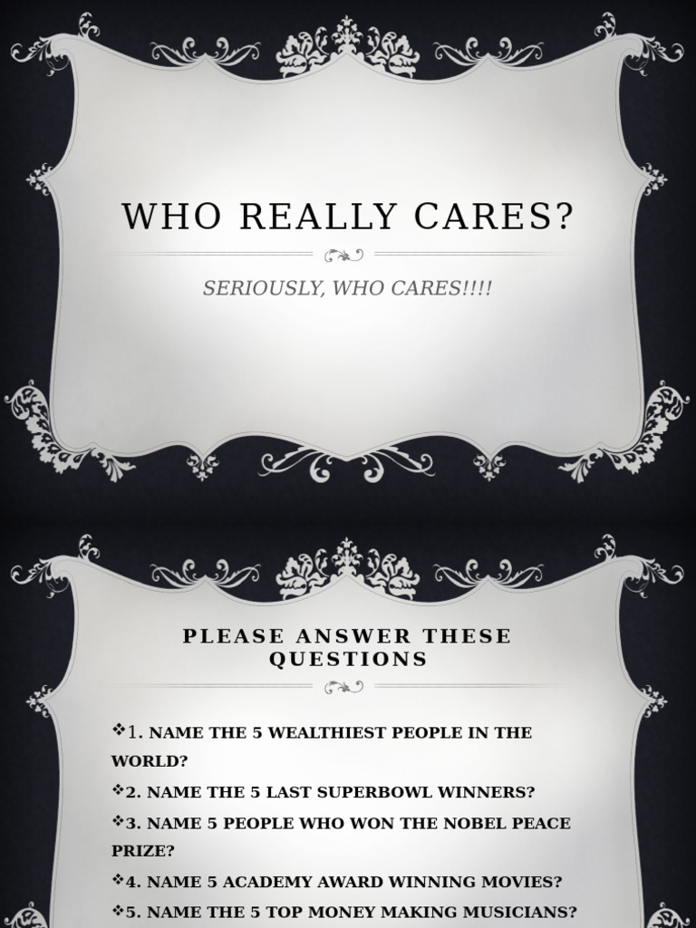 Who Really Cares | PDF