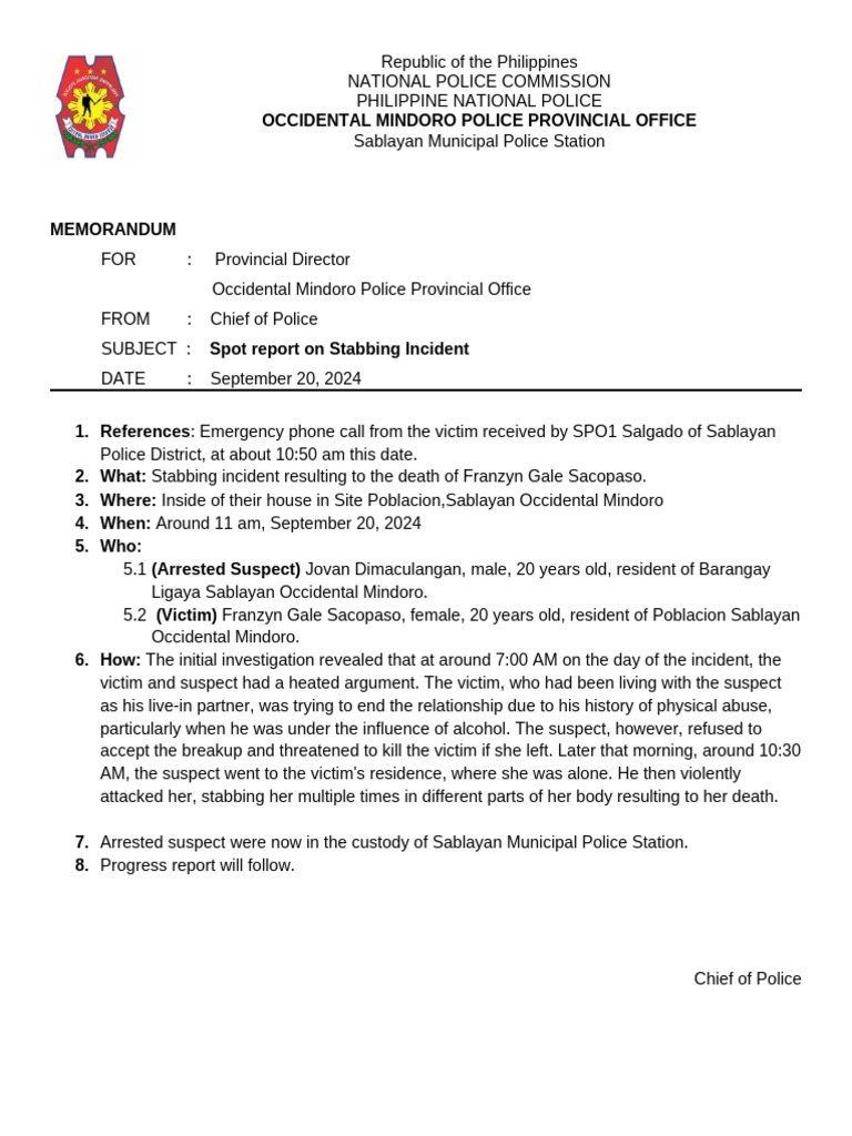 Spot Report | PDF