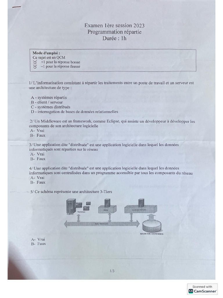 Sujets Programmation Répartie | PDF