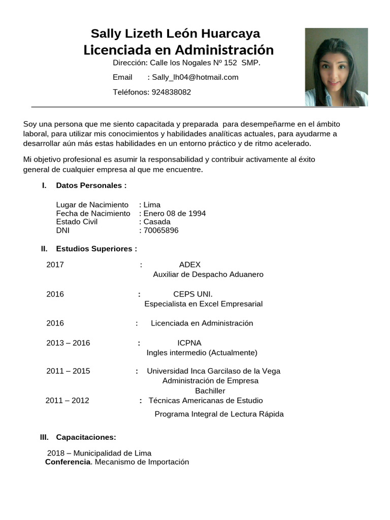 CV Actualizado Sally Leon 2024 | PDF