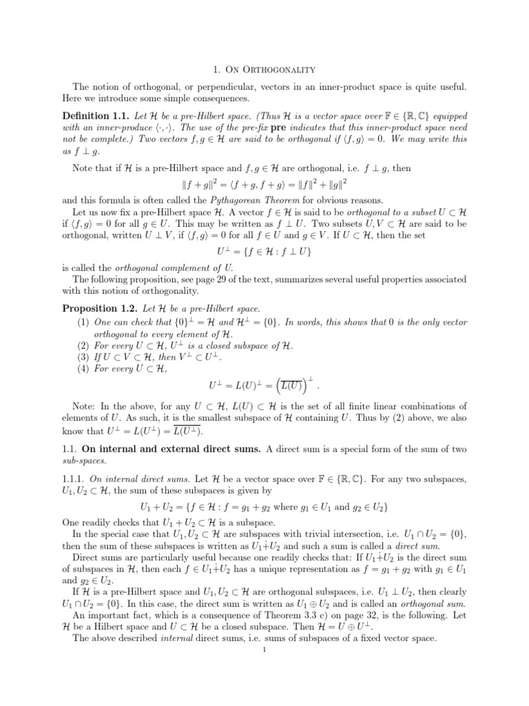 Orthogonality | PDF