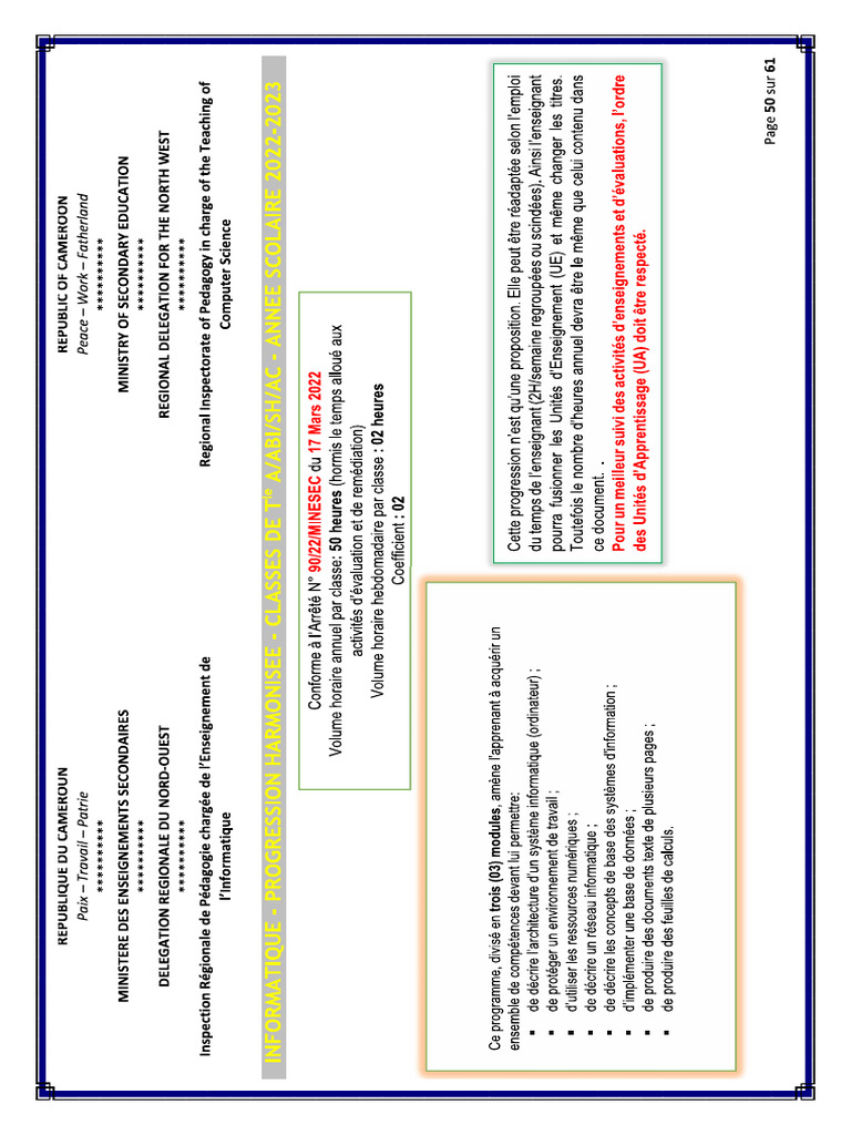 Progression Info TleA4 NW 2023 2024 | PDF