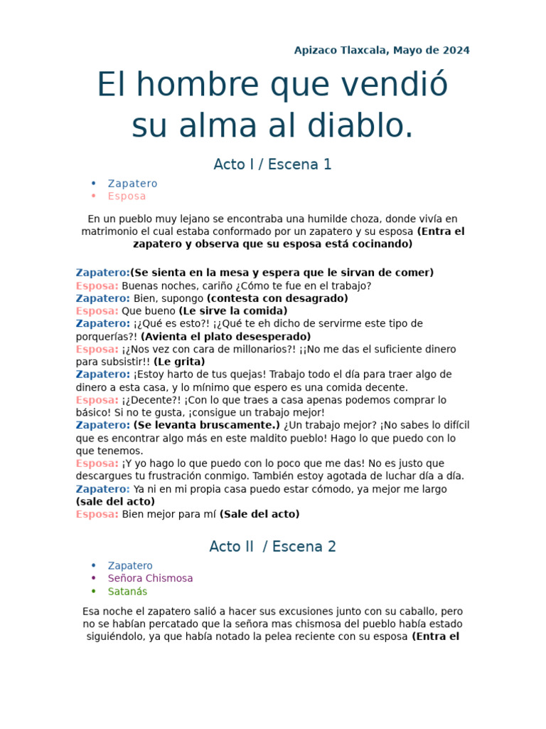 El Hombre Que Vendio Su Alma Al Diablo | PDF
