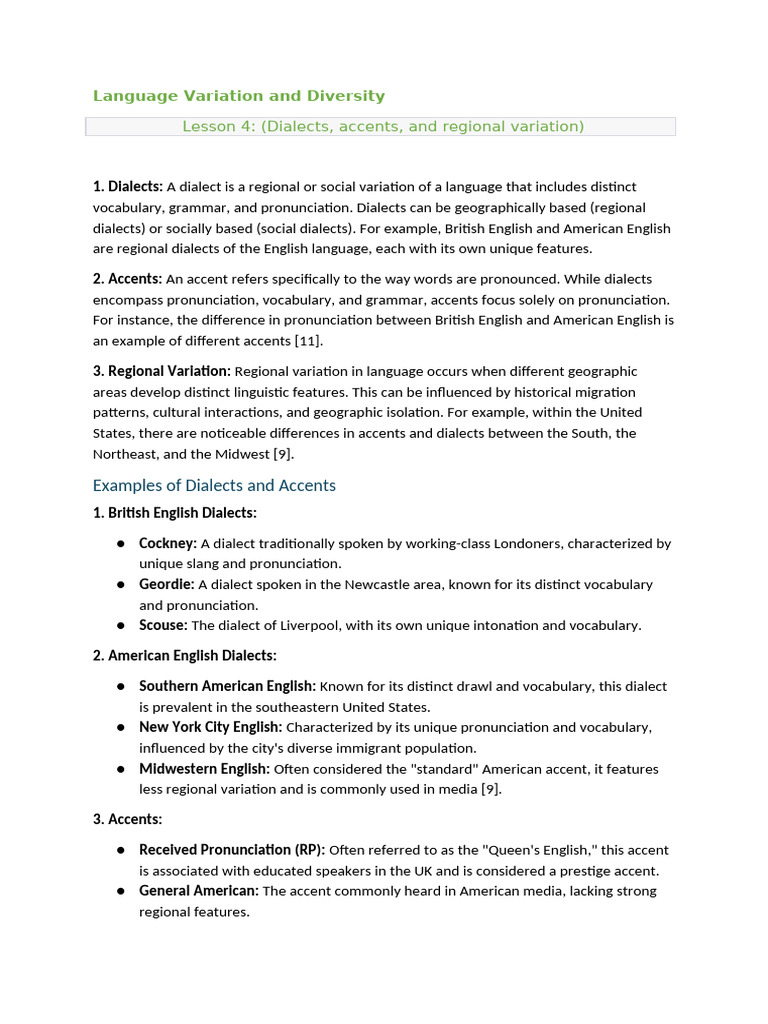 LCS Lesson 4 | PDF | English Language | Dialect