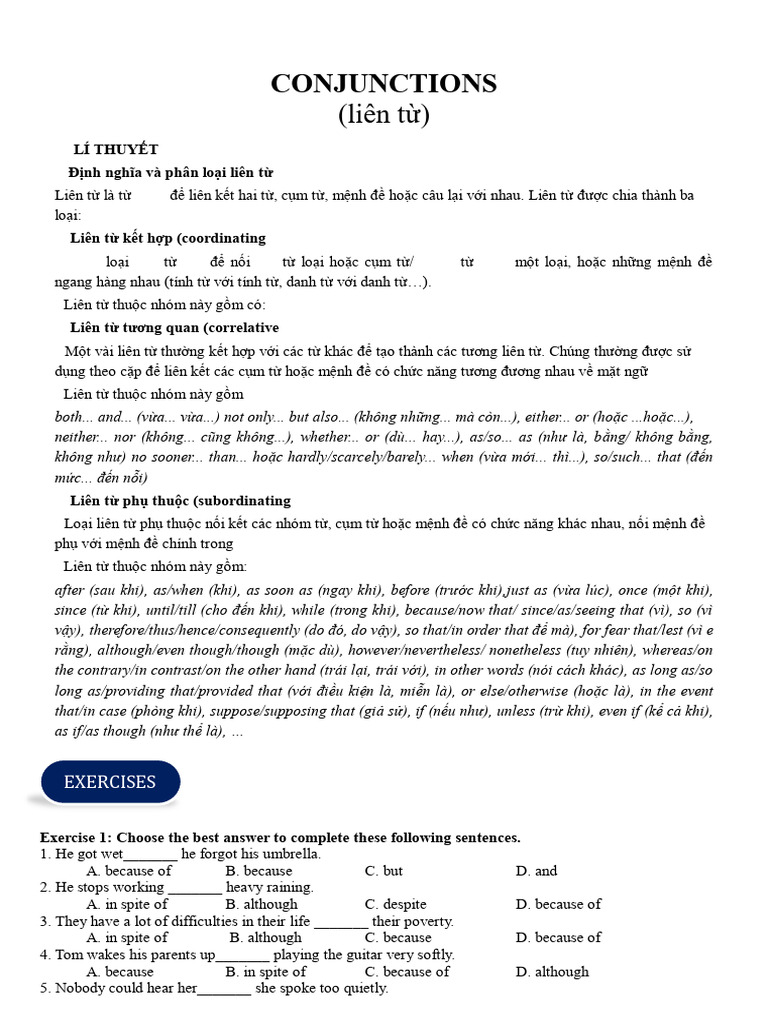 CONJUNCTIONS | PDF