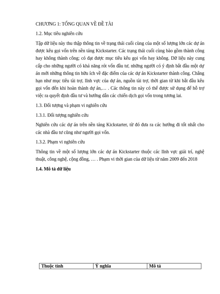 (KHDL) MỤC TIÊU, ĐỐI TƯỢNG, PHẠM VI | PDF